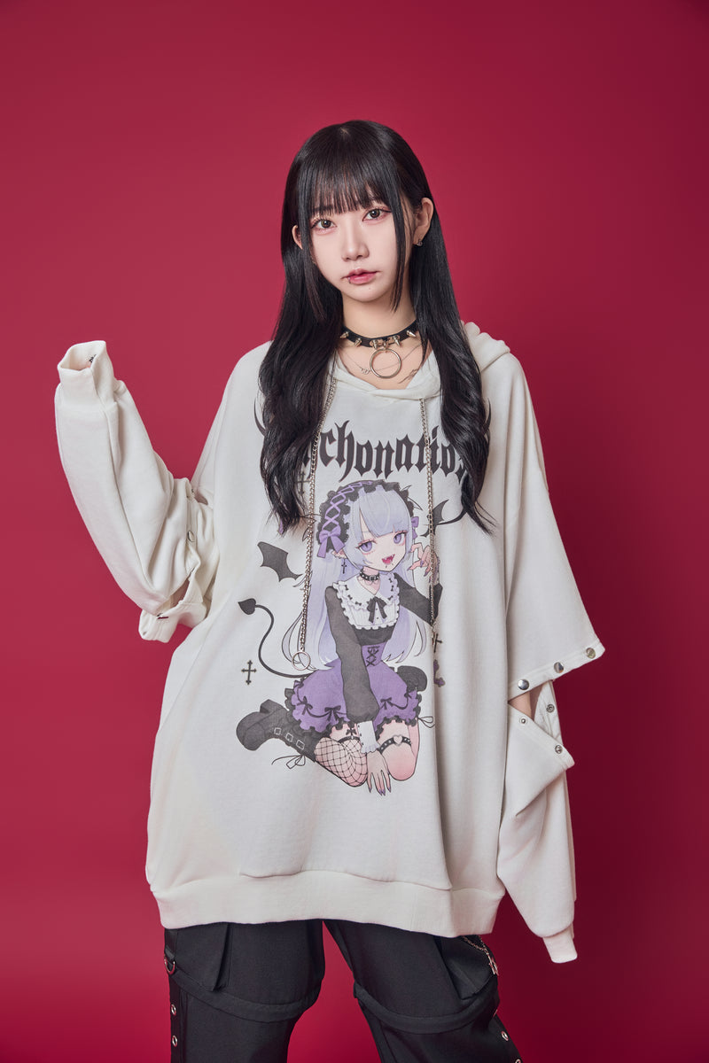 Psycho Nation x Rene collab white hoodie – Grumpy Bunny