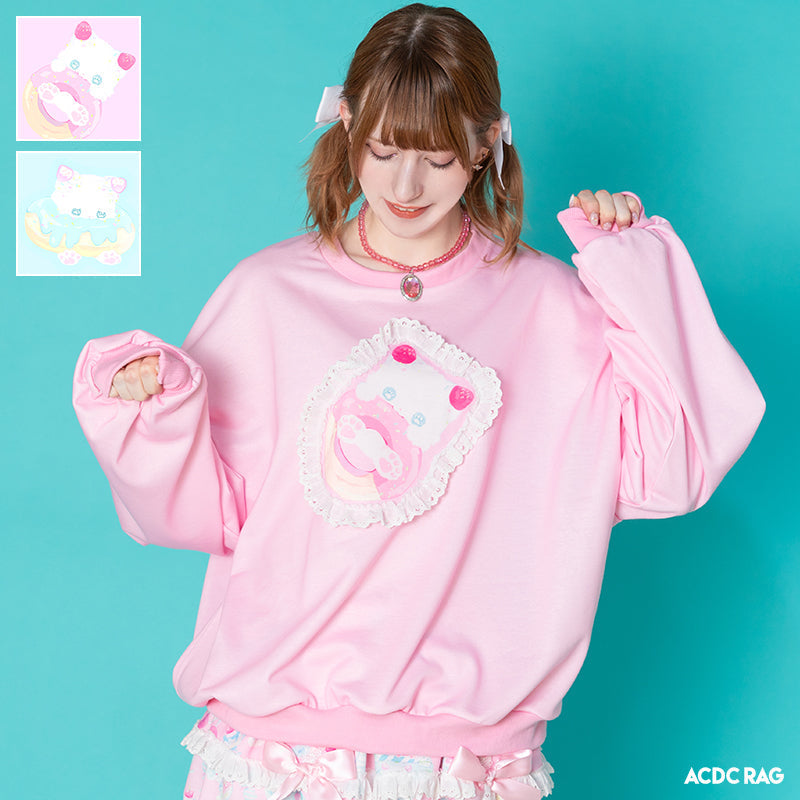 ACDC RAG "Whip Cat" pink sweater – Grumpy Bunny
