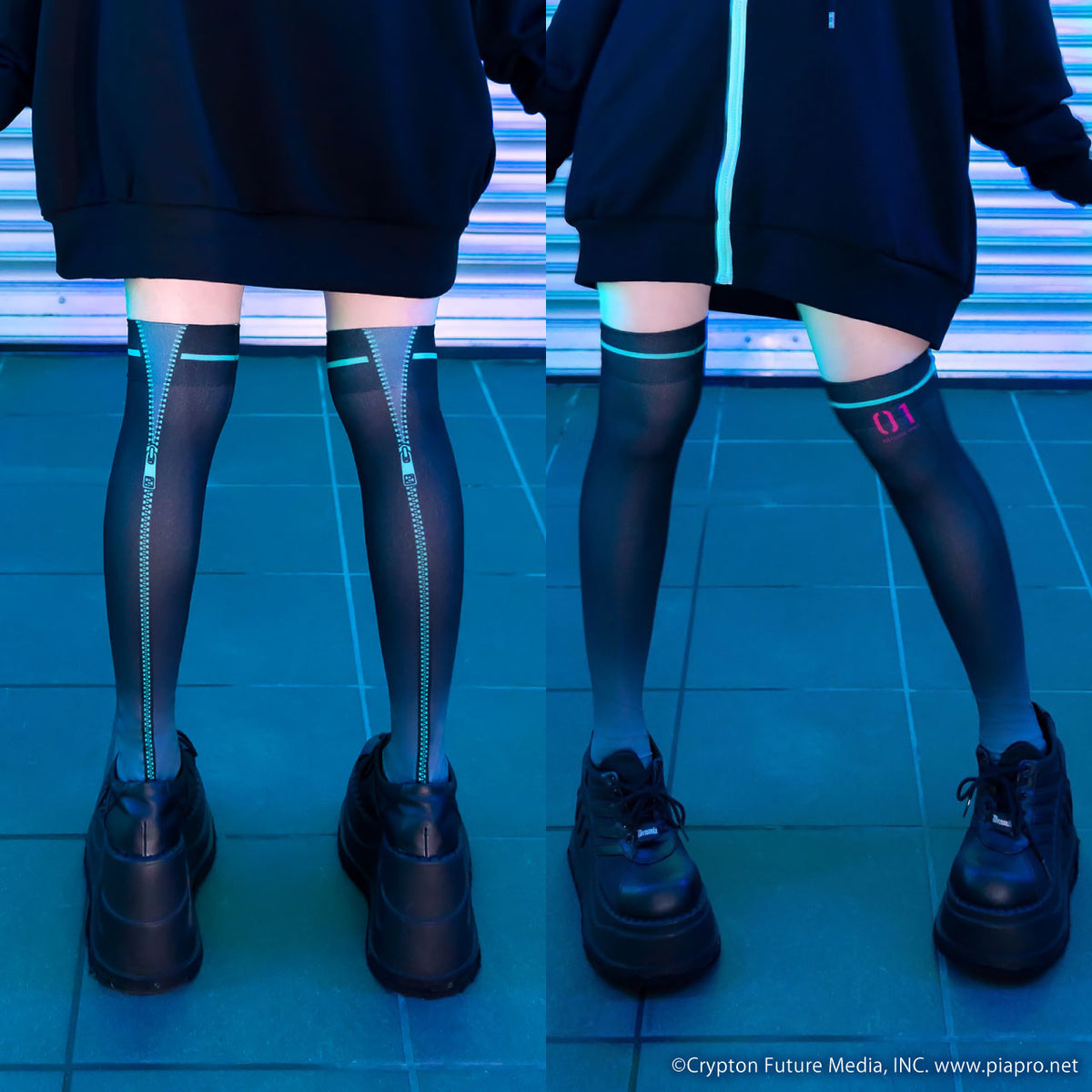 Listen Flavor x Hatsune Miku socks – Grumpy Bunny